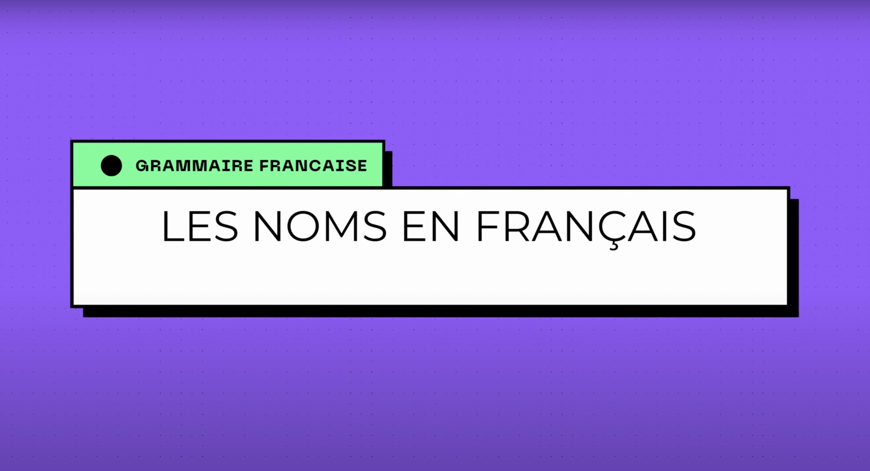 Les Noms en Francais - French Grammar Basics - Talkpal